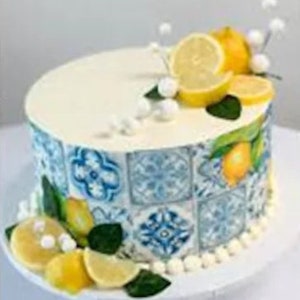 Italian Tiles With Lemons Edible Cake Topper, Tiles With Lemons Print ...