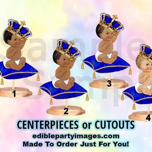 Royal Blue Baby Prince Centerpieces African American Shower - Etsy