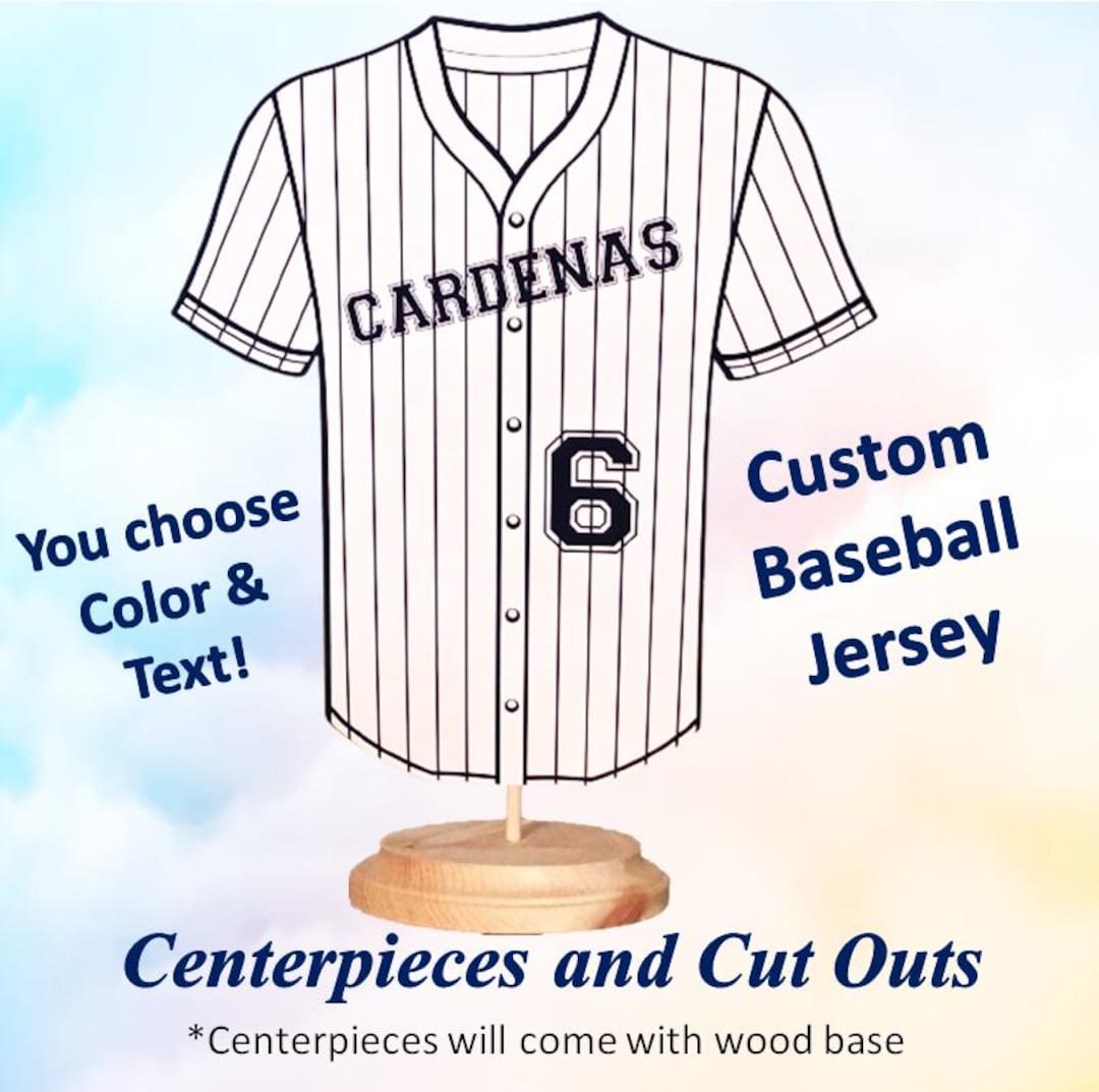 Custom Baseball Jersey Centerpieces or Cut Outs. You Pick Jersey Color ...