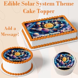 Planet Solar System Edible Toppers for Cakes, Cupcakes, Cookies and ...