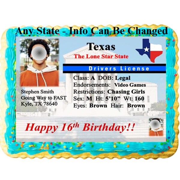 Drivers License Cake - Etsy
