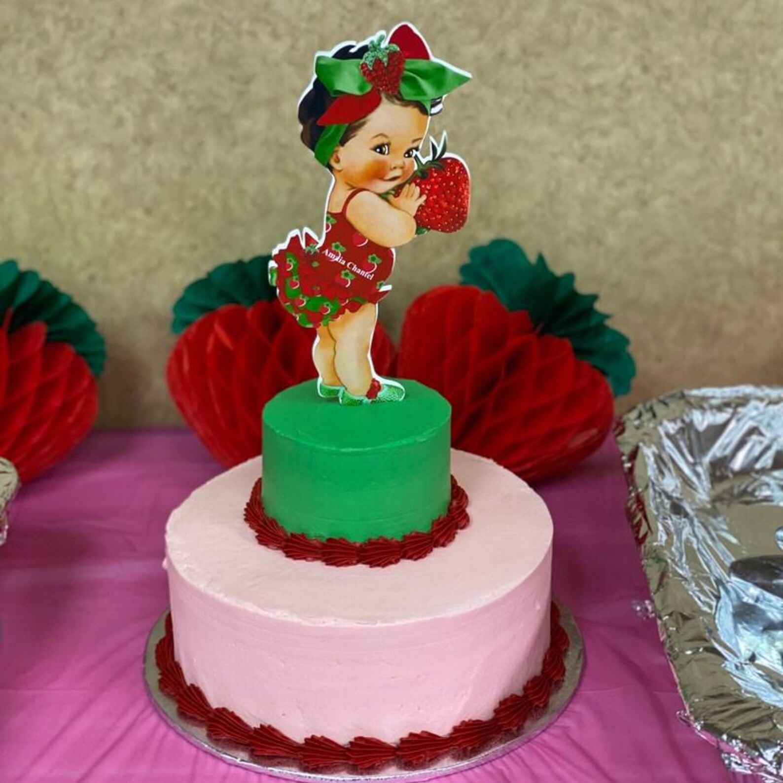 Sweet Strawberry Girl Centerpiece. Strawberry Theme Baby Cut Outs. A ...