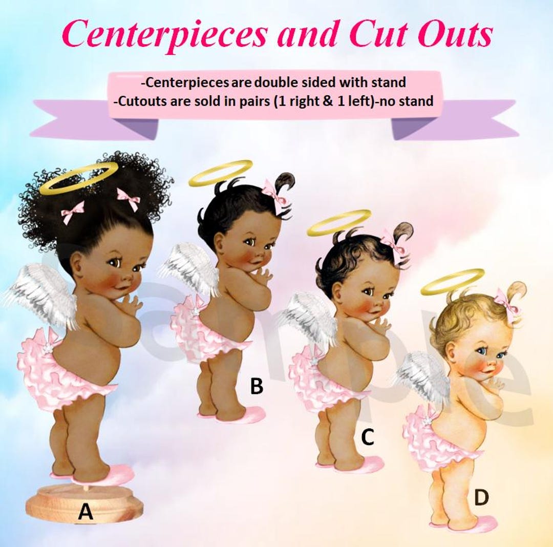 Heaven Sent Baby Centerpieces, Angel Baby Cut Outs, Heaven Angel Baby ...