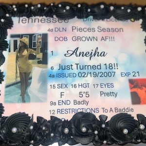 Personalized Drivers License Edible Cake Topper Image - Any State ...