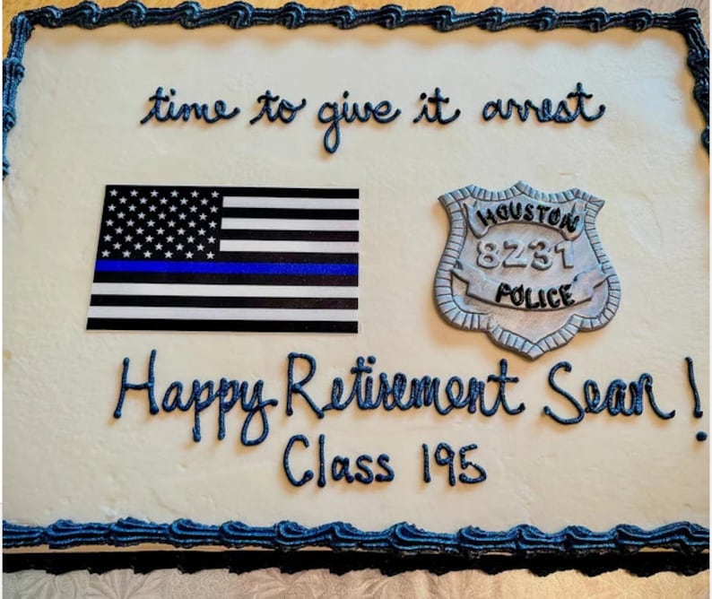 Edible Thin Blue Line Flag for Cakes, Cupcakes, and Cookies. Police ...