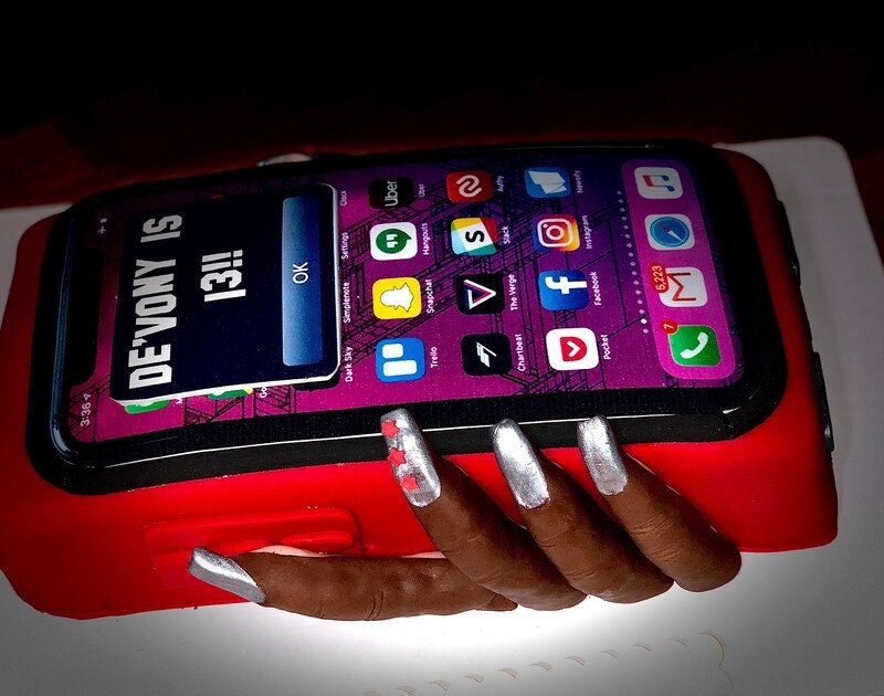 Cell Phone iPhone EDIBLE Cake Topper Image Frosting Sheet, iPhone Cake ...