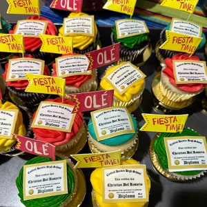 20 Custom Edible Graduation Diplomas for Cupcakes, Cookies, or Rice ...