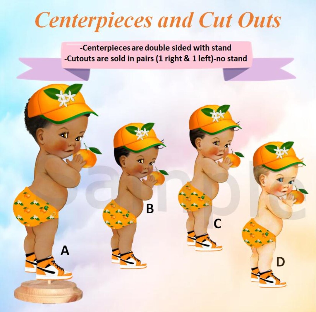 Little Cutie Boy Centerpieces, Little Cutie Baby Cut Outs, Cutie Orange ...