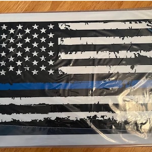 Custom Thin Blue Flag Cake Topper Image Photo. Police Officer ...