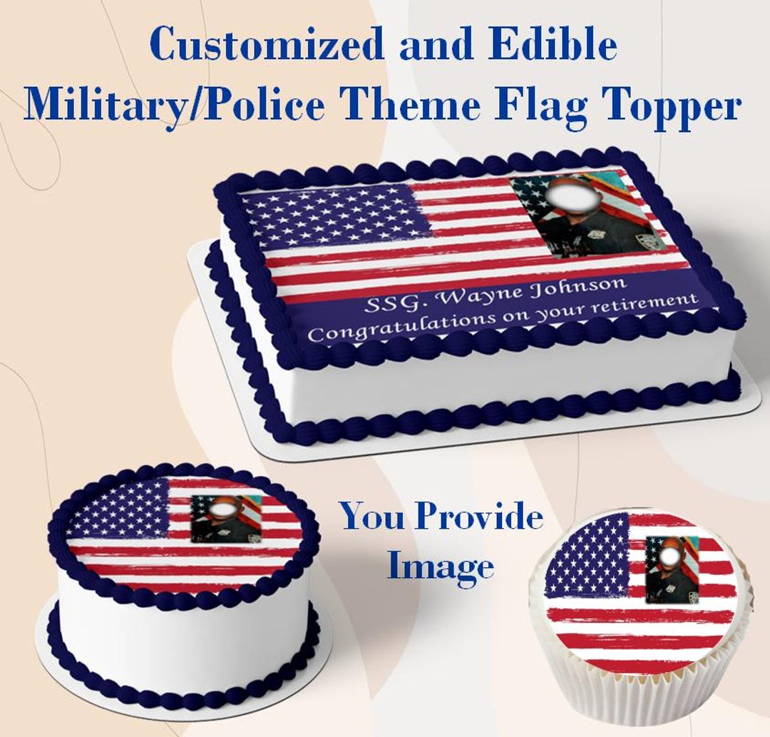 Custom Military or Police Flag Topper Photo. Military Officer Promotion ...
