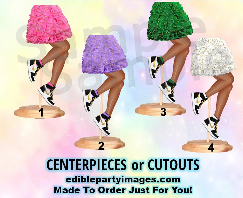Sneaker Ball Legs Centerpieces, Sneaker Style Cut Outs, Ruffled Skirt ...