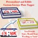 Custom License Plate Edible Cake Topper Image, License Plate Edible ...