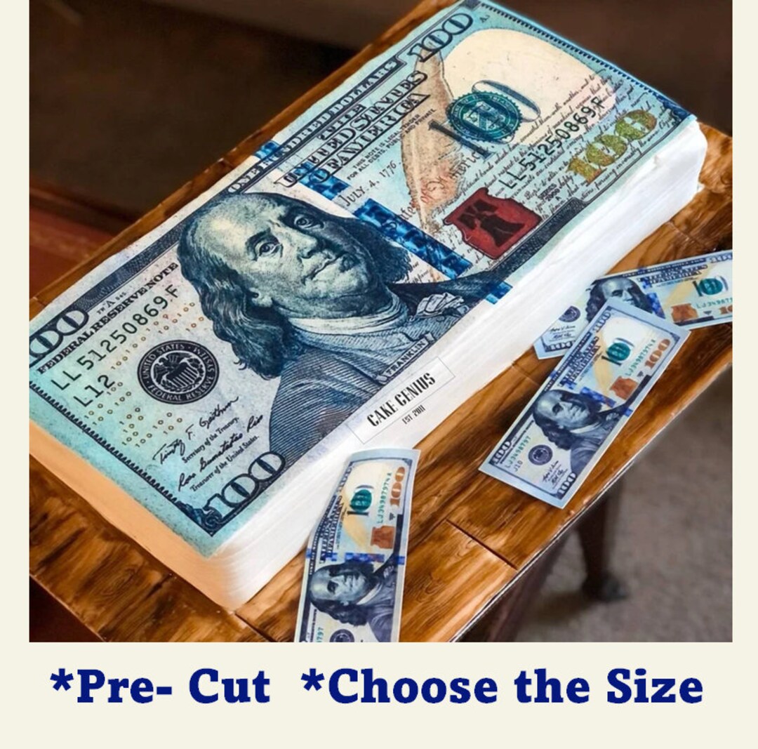 Edible Money 100 Dollar Bills for Cakes, New One Hundred Dollar. Made ...