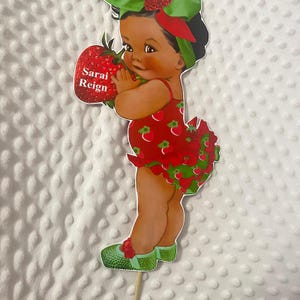 Sweet Strawberry Girl Centerpiece. Strawberry Theme Baby Cut Outs. A ...