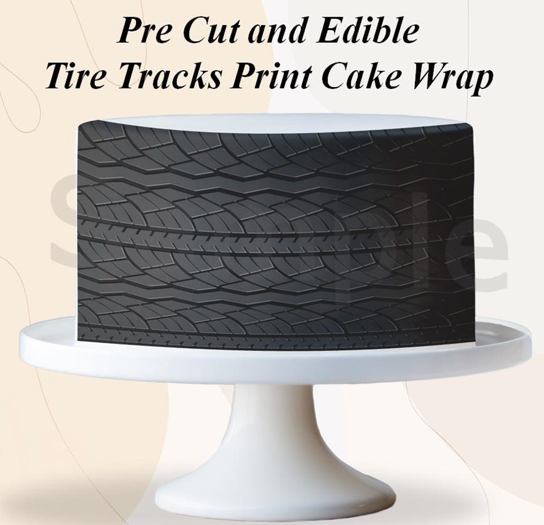 Tire Tracks Print Edible Cake Wraps Strips. Strips Made From Frosting ...