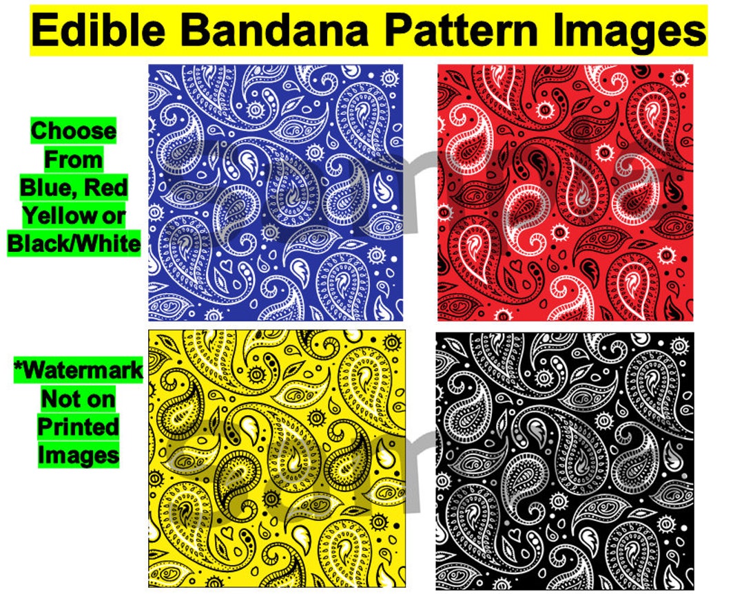 Paisley Bandana Pattern Prints EDIBLE Cake Topper Image - Etsy