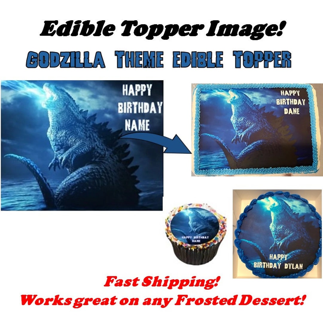 Godzilla King Edible Cake Topper Image Cupcakes, Godzilla Cupcakes ...