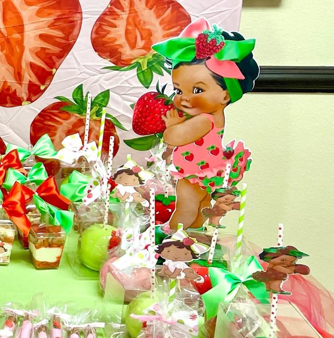 Sweet Strawberry Girl Centerpiece or Cut Outs. A Berry Sweet Baby ...