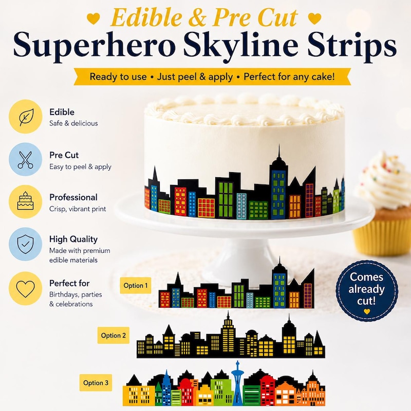 Edible Skyline Cake Wrap - Etsy