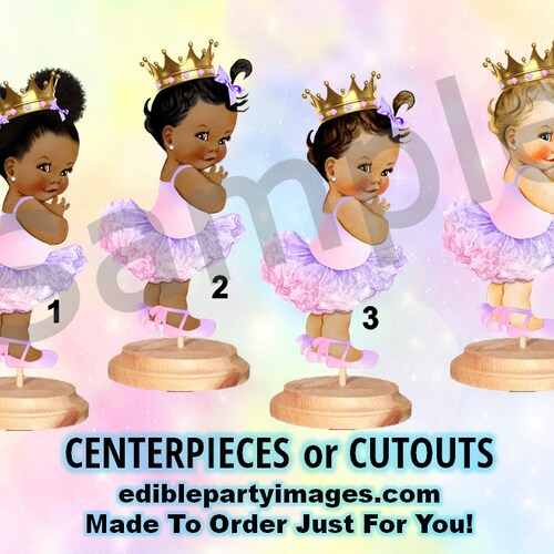 3 Rainbow Princess Centerpieces African American Birthday | Etsy