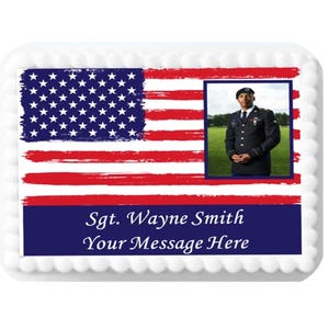 Custom American Flag Cake Topper Photo. Military Officer Promotion ...