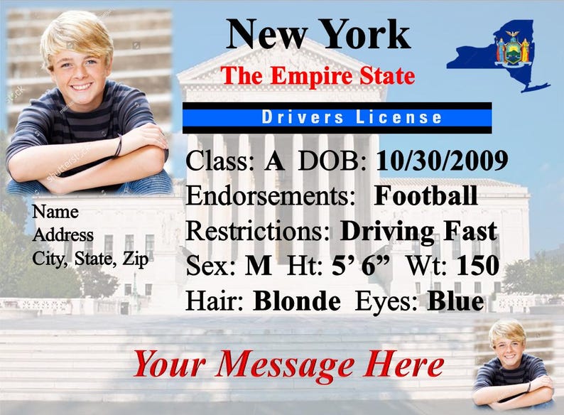 Drivers License Edible Image for Cakes! Any State Personalized Driver's ...