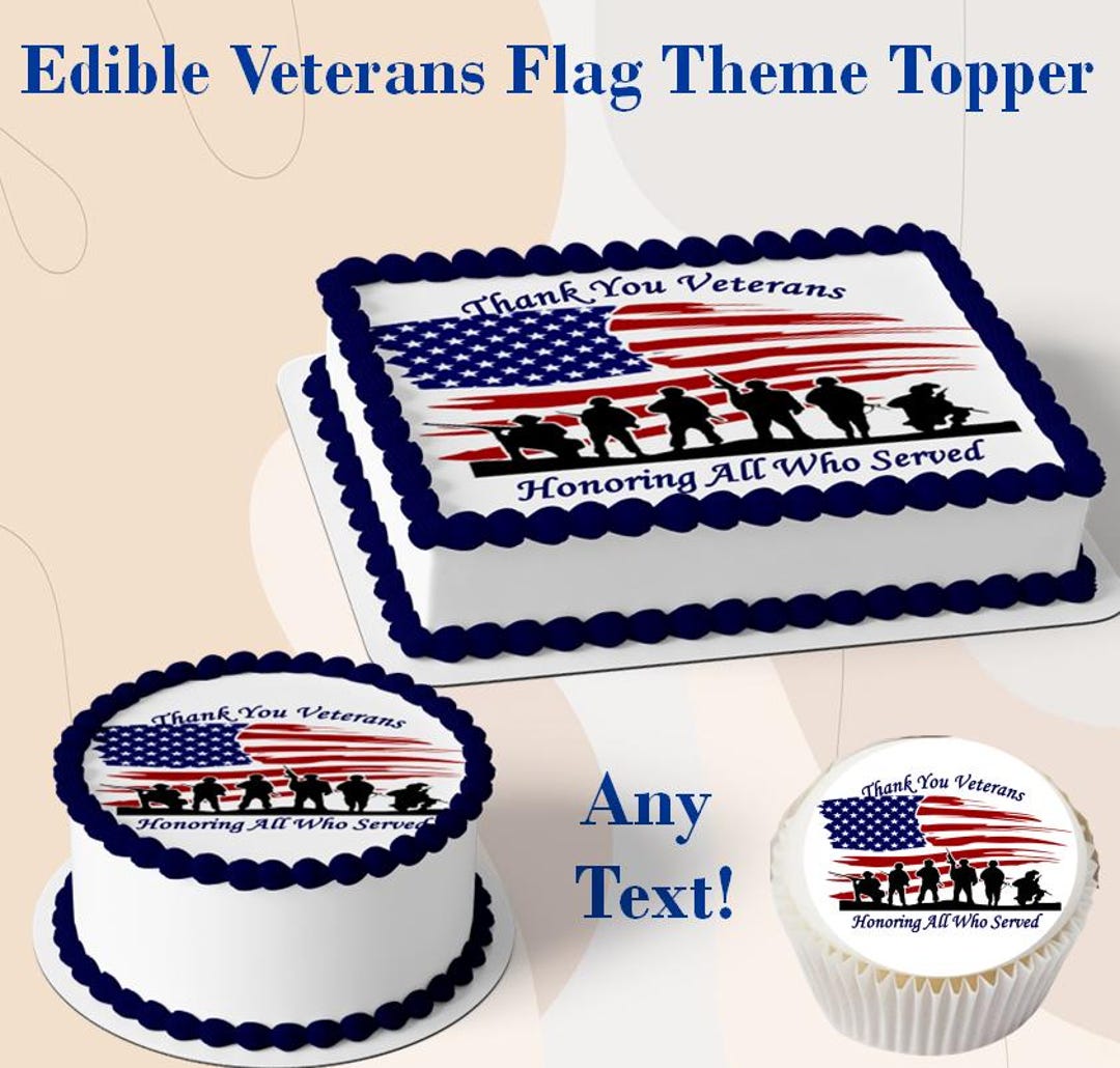 Thank You Veterans Edible Image for Cakes, Cupcakes, Cookies. Military ...