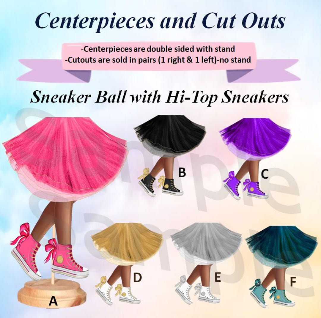 Sneaker Ball Legs Tutu Centerpieces, Chic Fashion Sneaker Ball Cut Outs ...