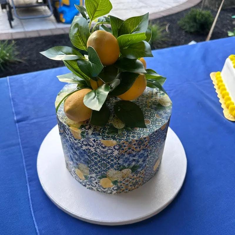 Italian Tiles With Lemons Edible Cake Topper, Tiles With Lemons Print ...