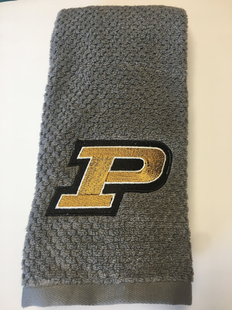 Embroidered Purdue Hand Towel - Etsy