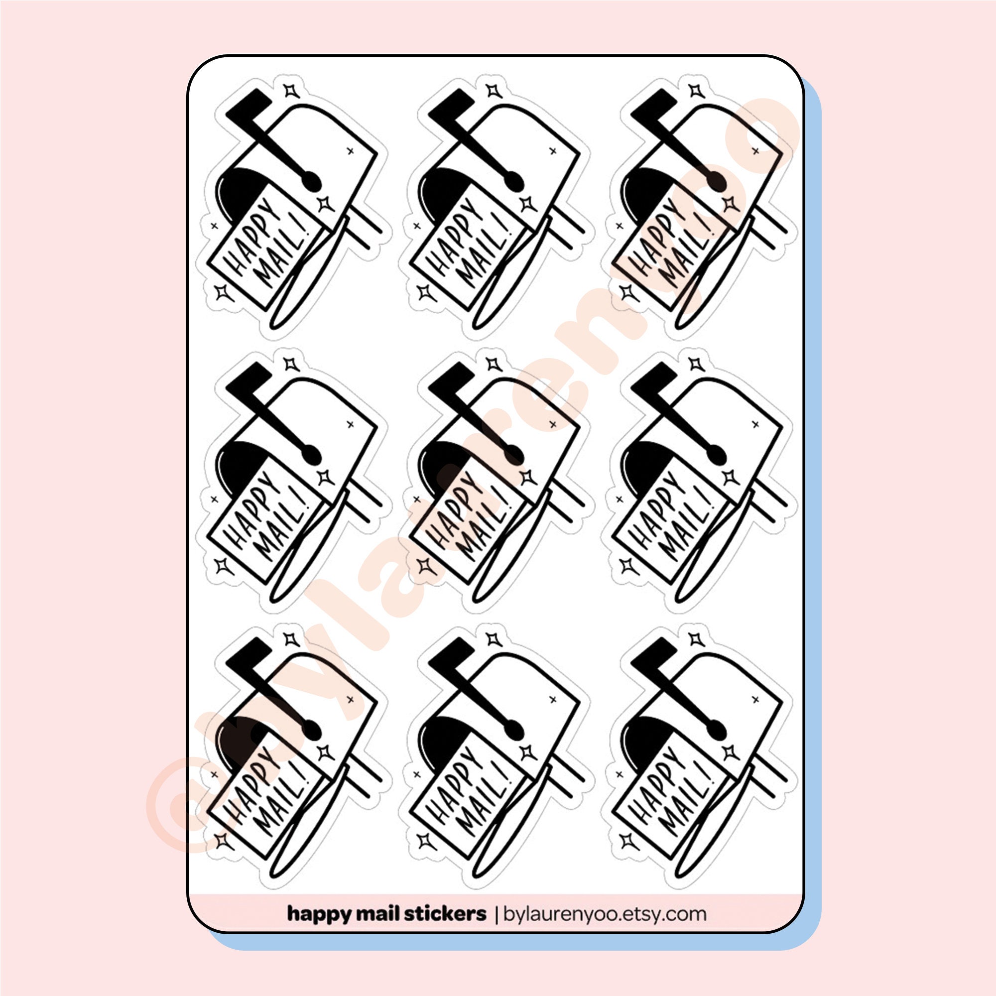 Happy Mail Stickers Sheet Snail Mail Stickers Happy Mail | Etsy