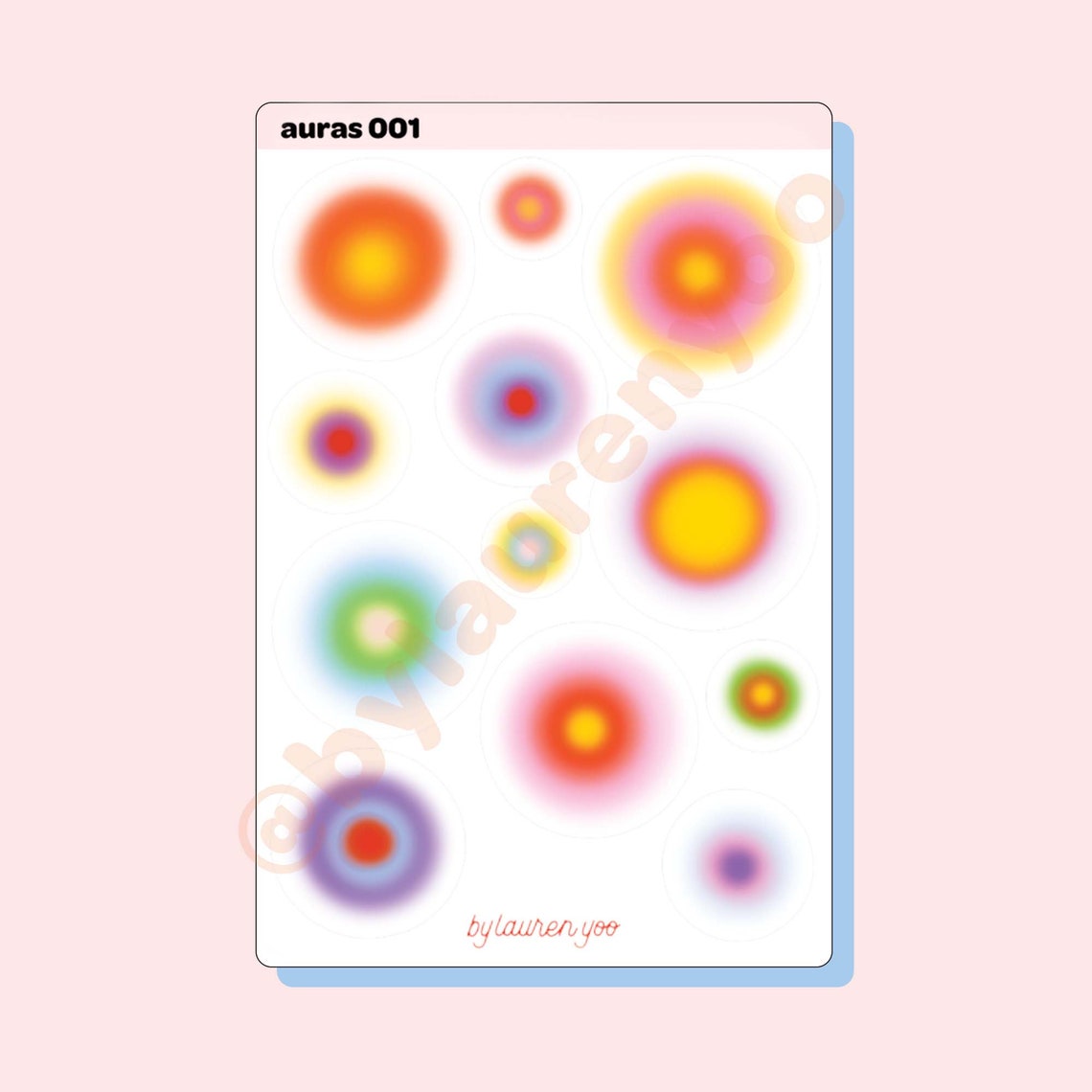 Auras 001 Colorful Aura Inspired Transparent Stickers - Etsy