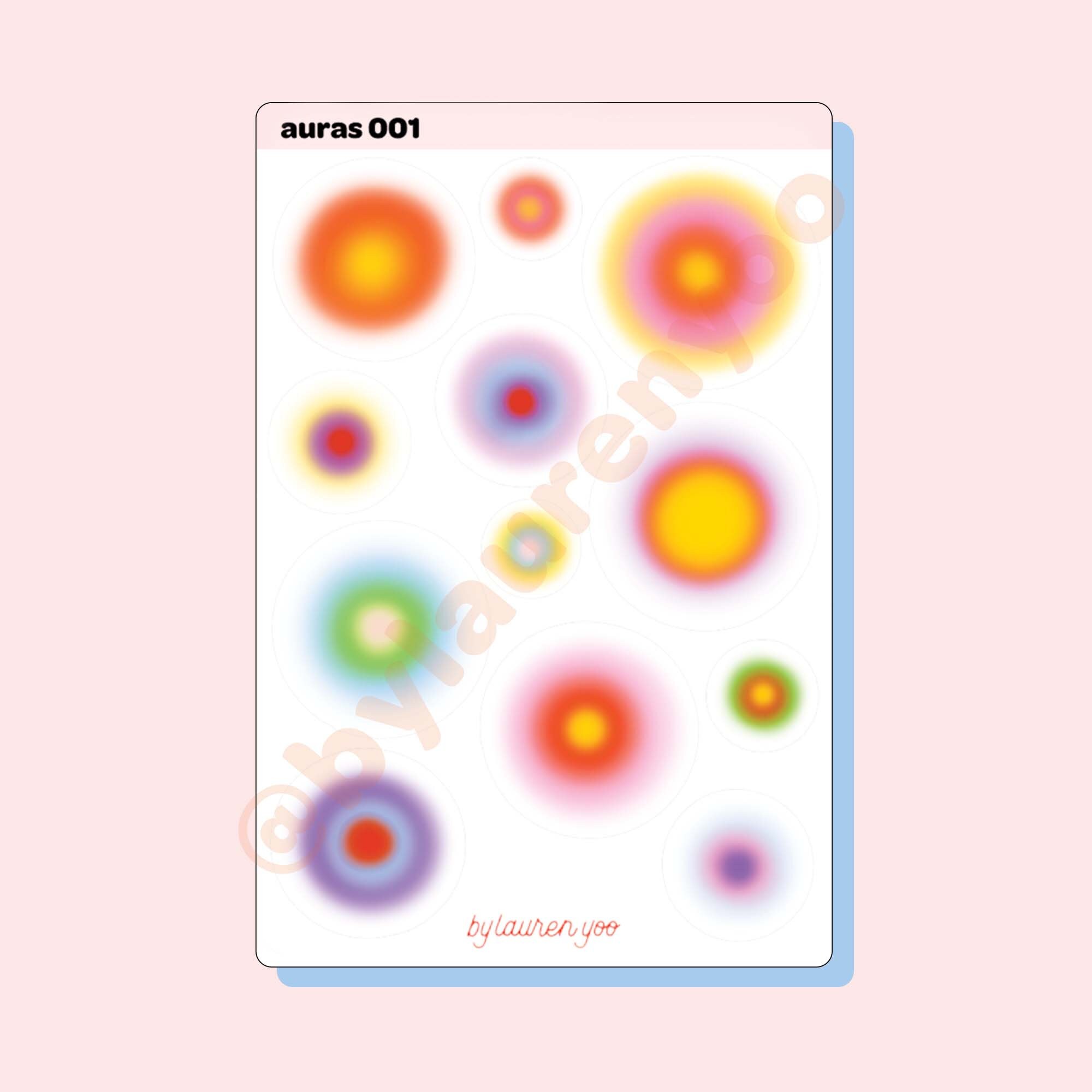 Auras 001 Colorful Aura Inspired Transparent Stickers - Etsy