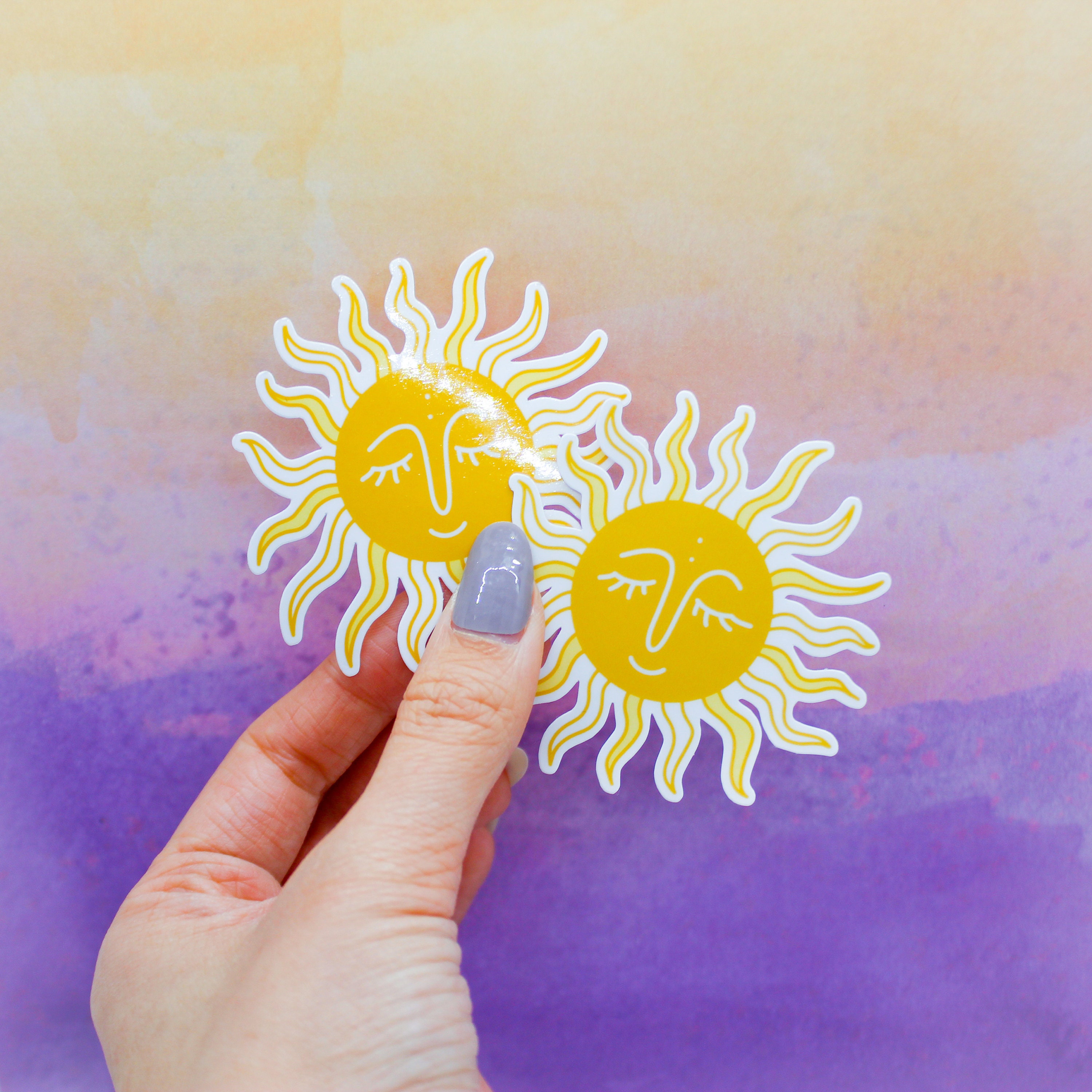 Cute Boho Sun Sticker Waterproof Die Cut Sticker | Etsy