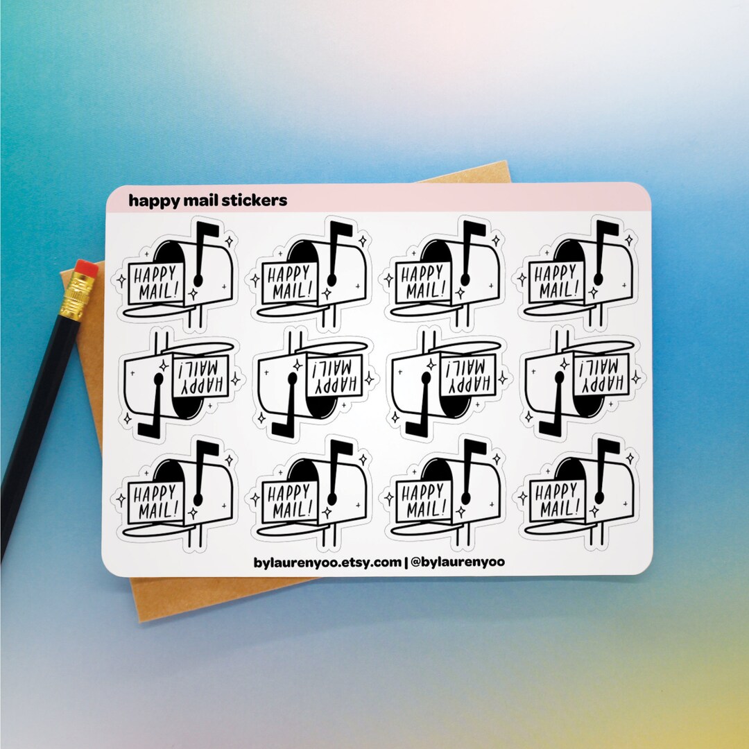 Happy Mail Stickers Sheet, Snail Mail Stickers, Happy Mail Sticker ...