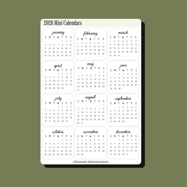 Waterproof Calendars - Etsy