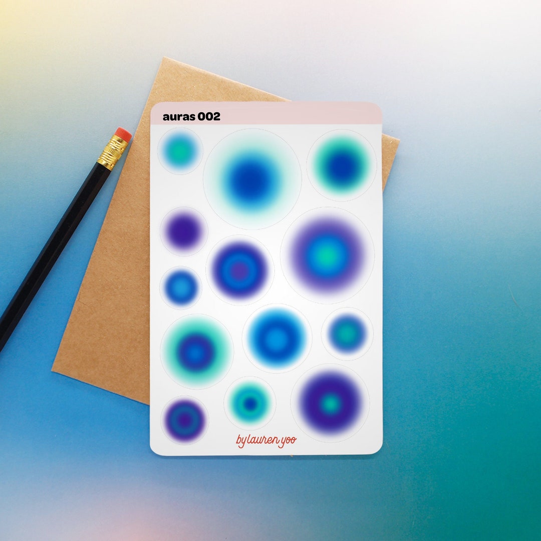 Auras 002 Cool Toned Aura Inspired Transparent Stickers, Spiritual ...