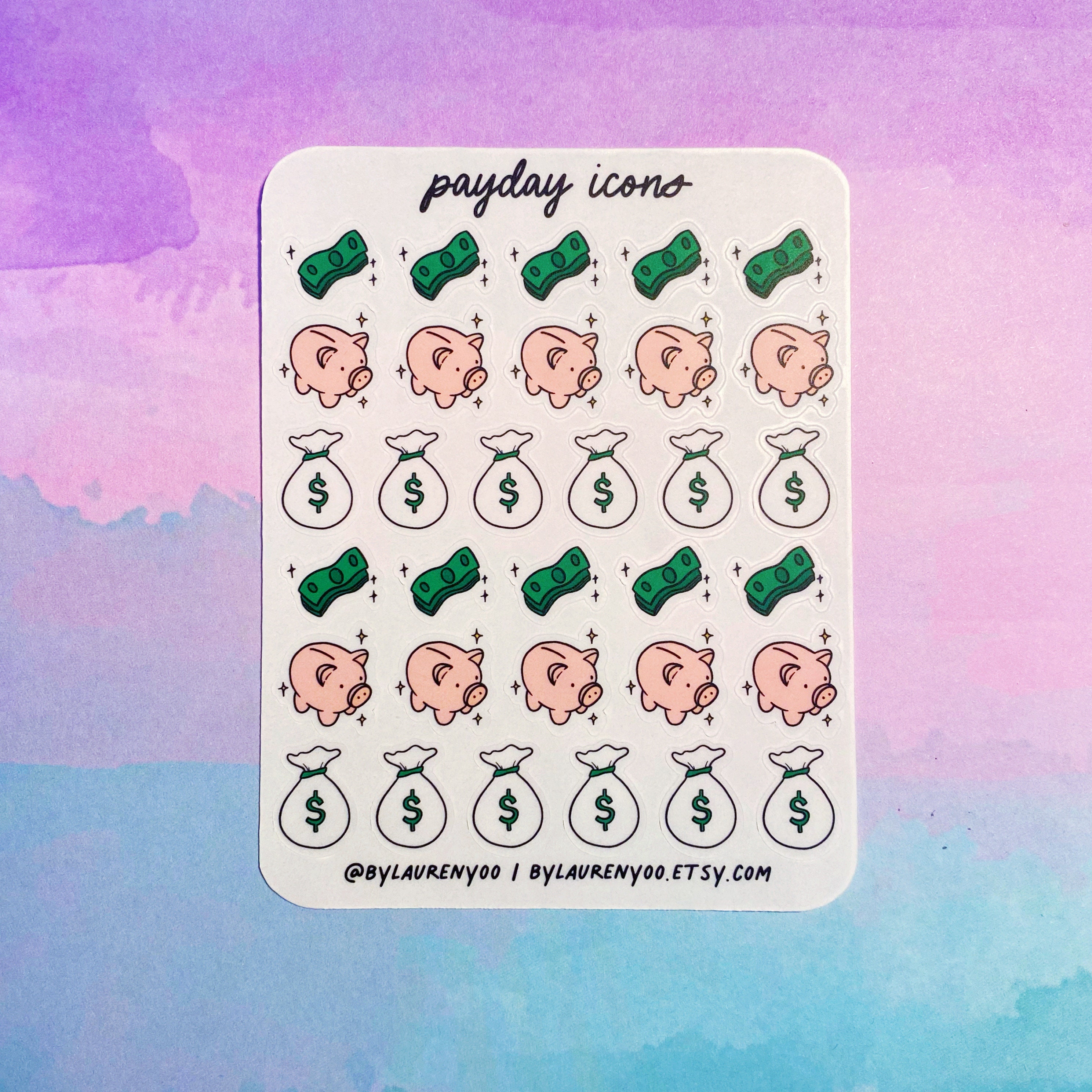 Mini Payday Icons, Money Mini Stickers, Payday Stickers for Planner ...