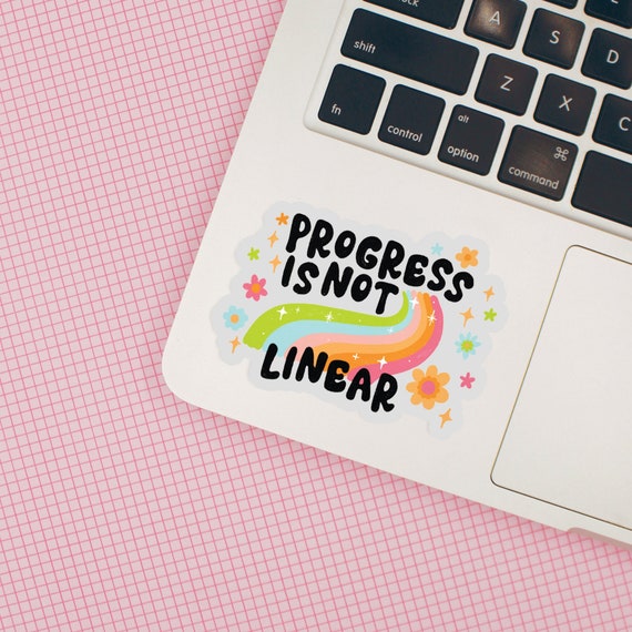 Progress is Not Linear Rainbow Motivational Colorful | Etsy