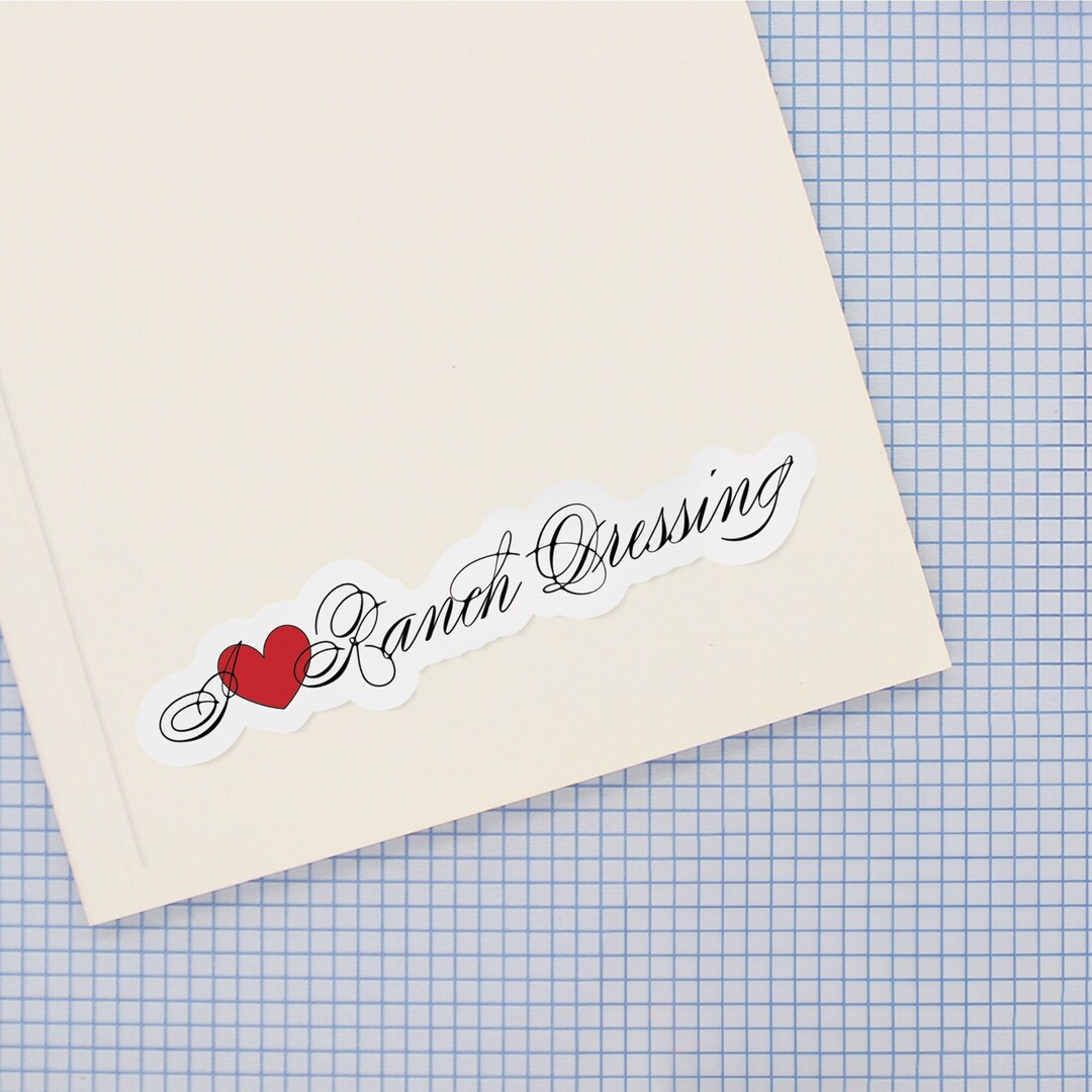 I Heart Ranch Dressing Sticker | Funny Weatherproof Vinyl Sticker ...
