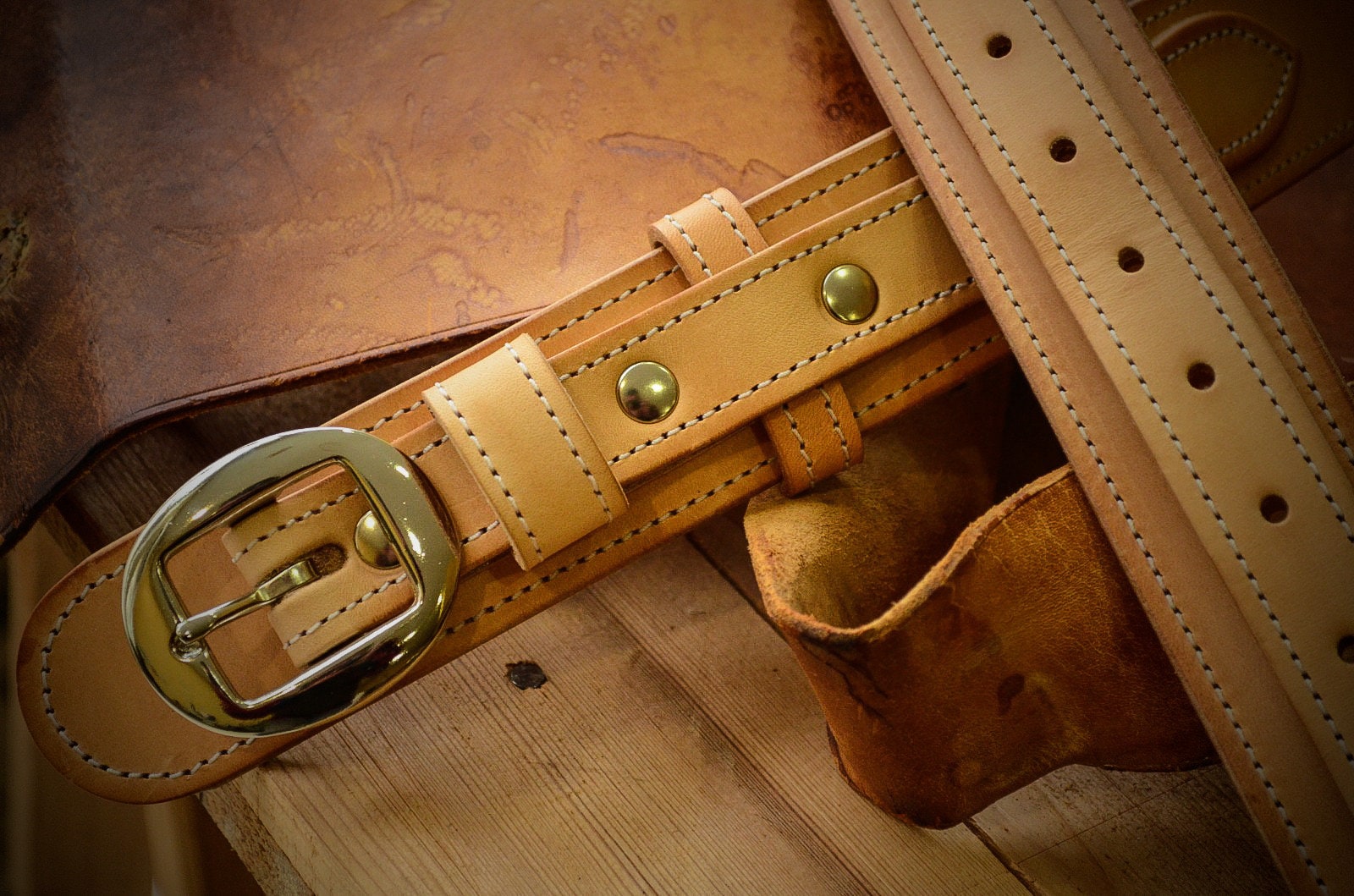 Ranger Belt- Full Grain Vegetable Tanned Leather-beeswax Patina - Etsy