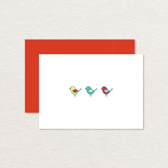 Printable Note Card / Bird Thank You Card / Bird Stationery / - Etsy