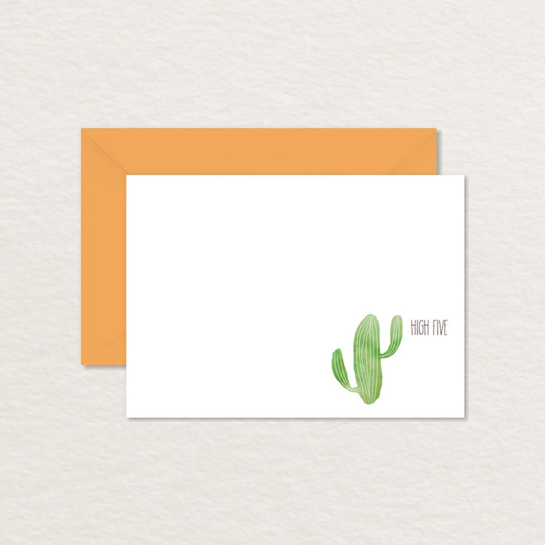 Funny Note Card / Printable Note Card / Succulent Card / High Five ...