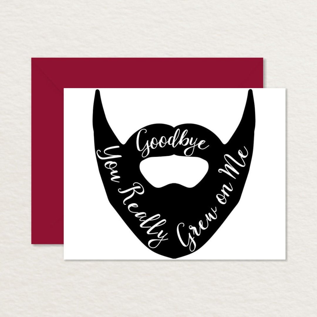 Funny Goodbye Card / Printable Goodbye Card / Farewell Card / Beard ...