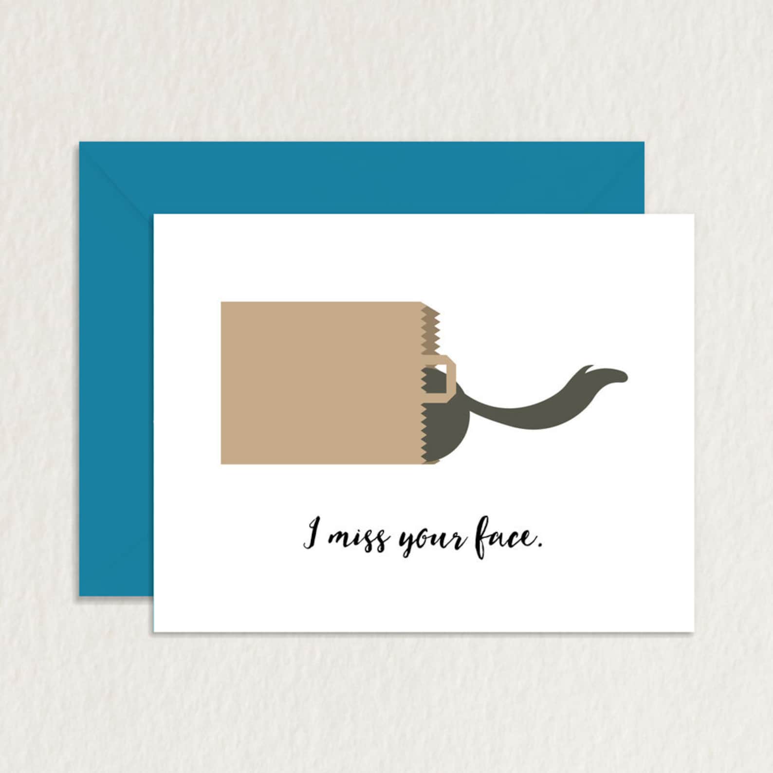 Printable I Miss You Card / Long Distance Card / I Miss Your Face / Cat ...
