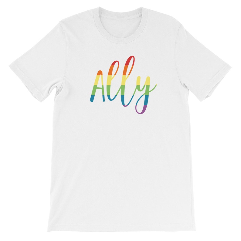 Ally T-shirt / Gay Pride Rainbow Flag Unisex Shirt / Pride Parade Adult ...