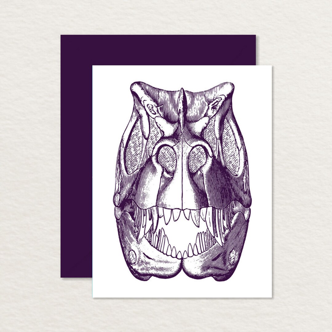 Printable Greeting Card / Printable Note Card / Big Purple Dinosaur ...