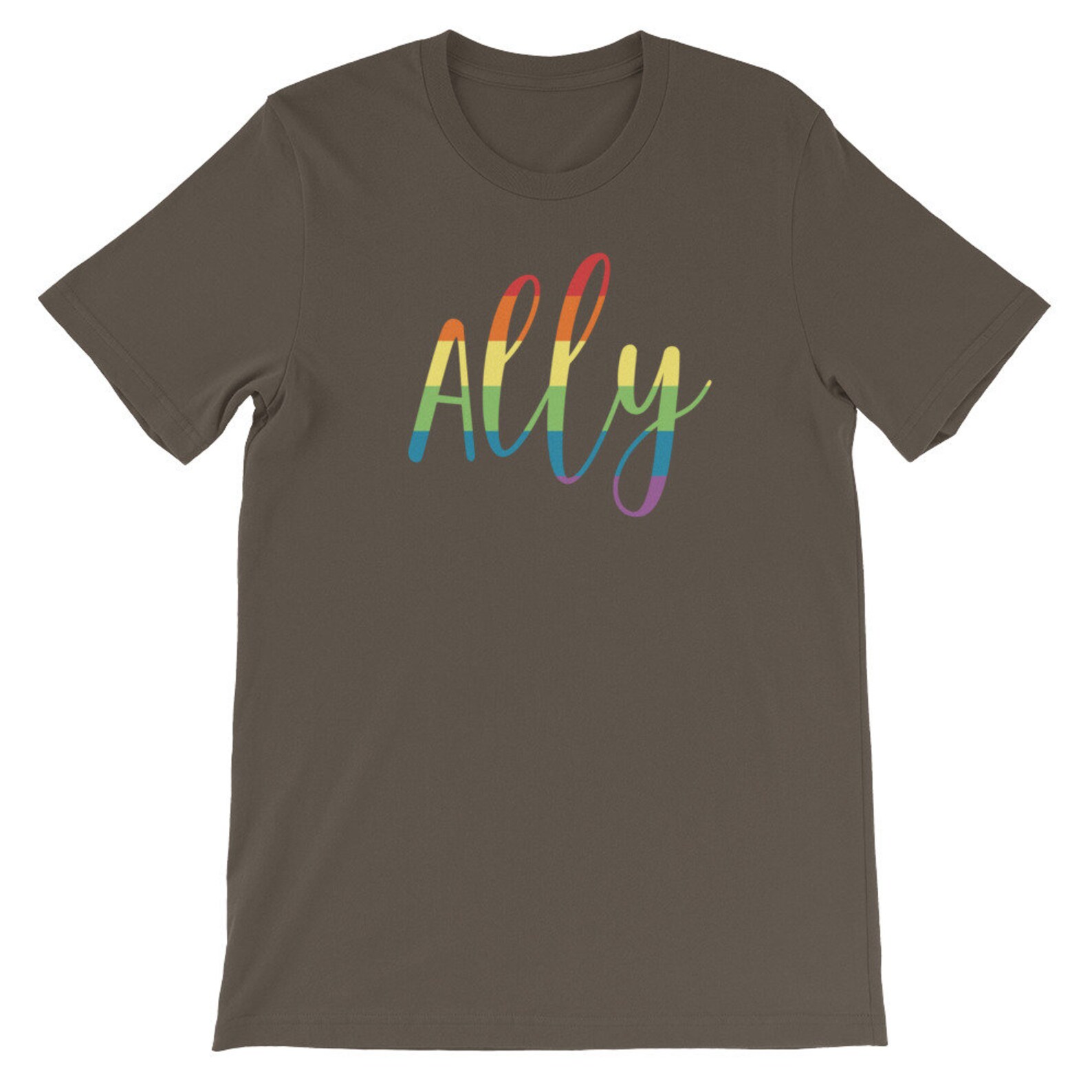 Ally T-shirt / Gay Pride Rainbow Flag Unisex Shirt / Pride Parade Adult ...