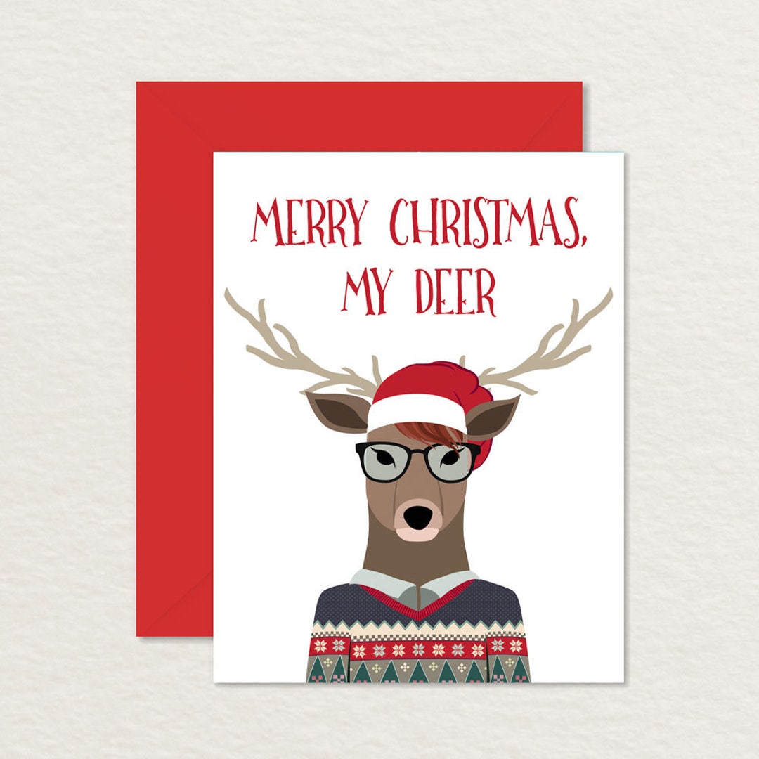 Funny Christmas Card / Two Versions / Printable Happy Holidays Card ...