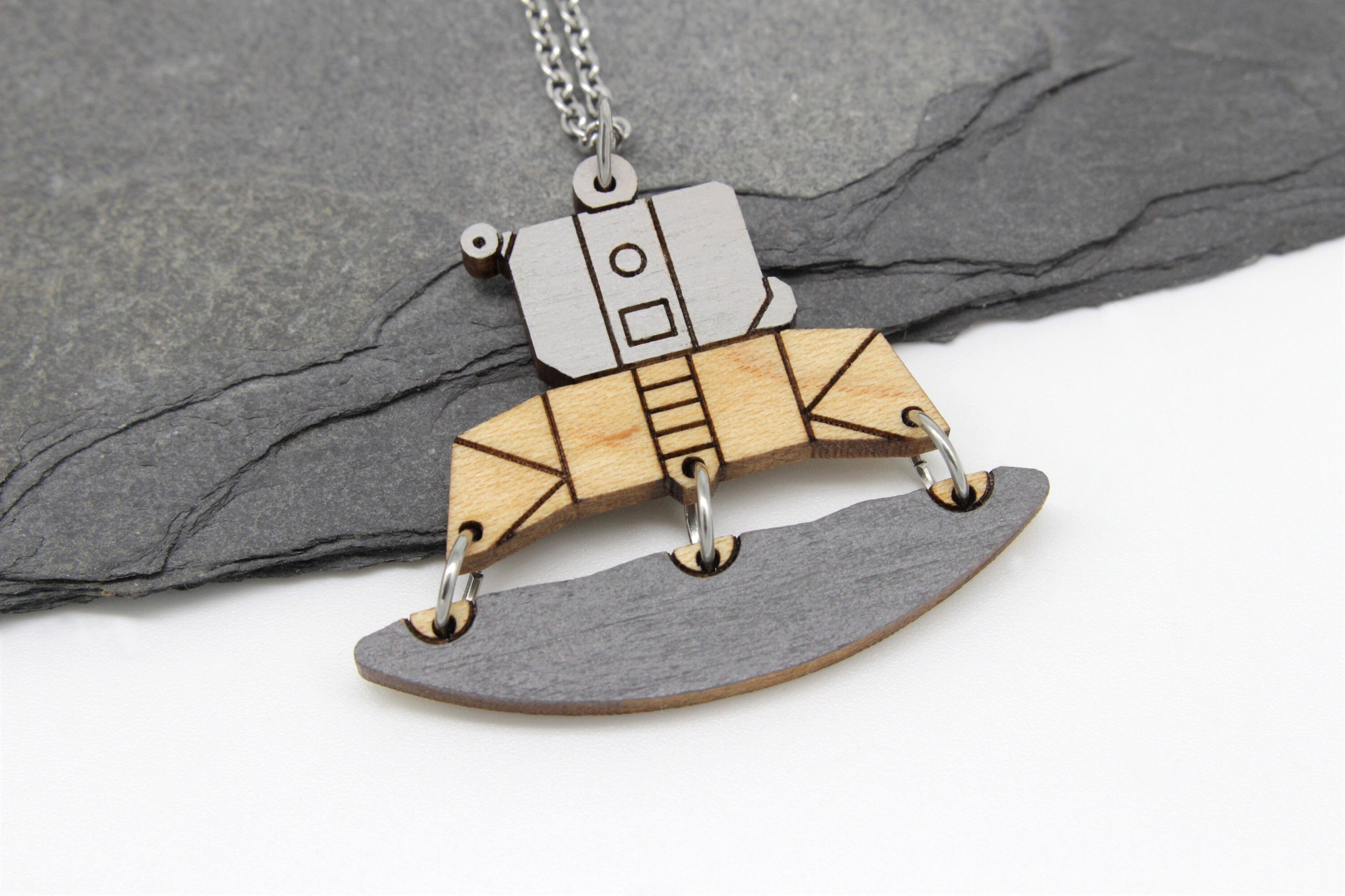 Lunar Lander Necklace Laser Cut Jewellery Space Jewellery | Etsy